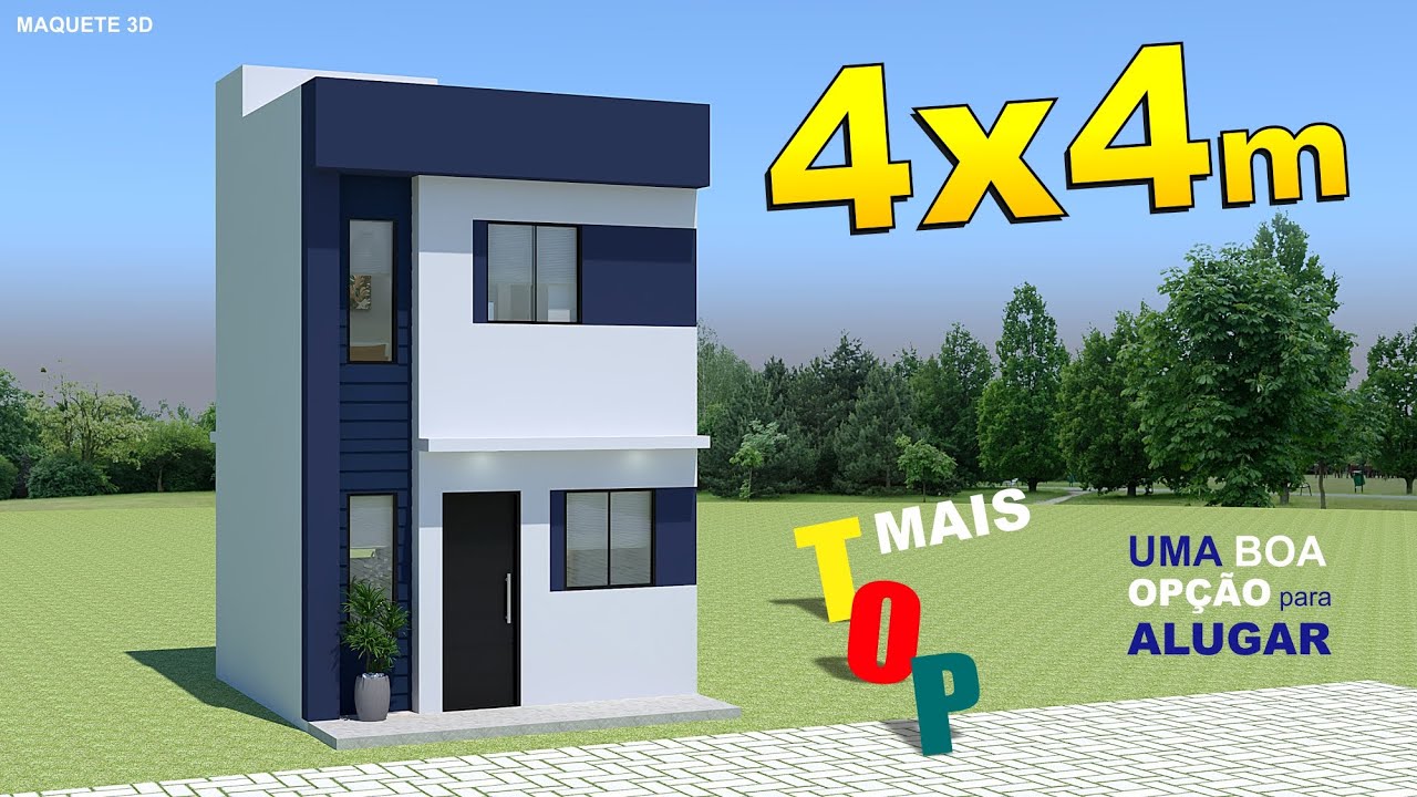 Projeto Kitnet 4x4 moderna para terrenos pequenos - Viver de Kitnets ...